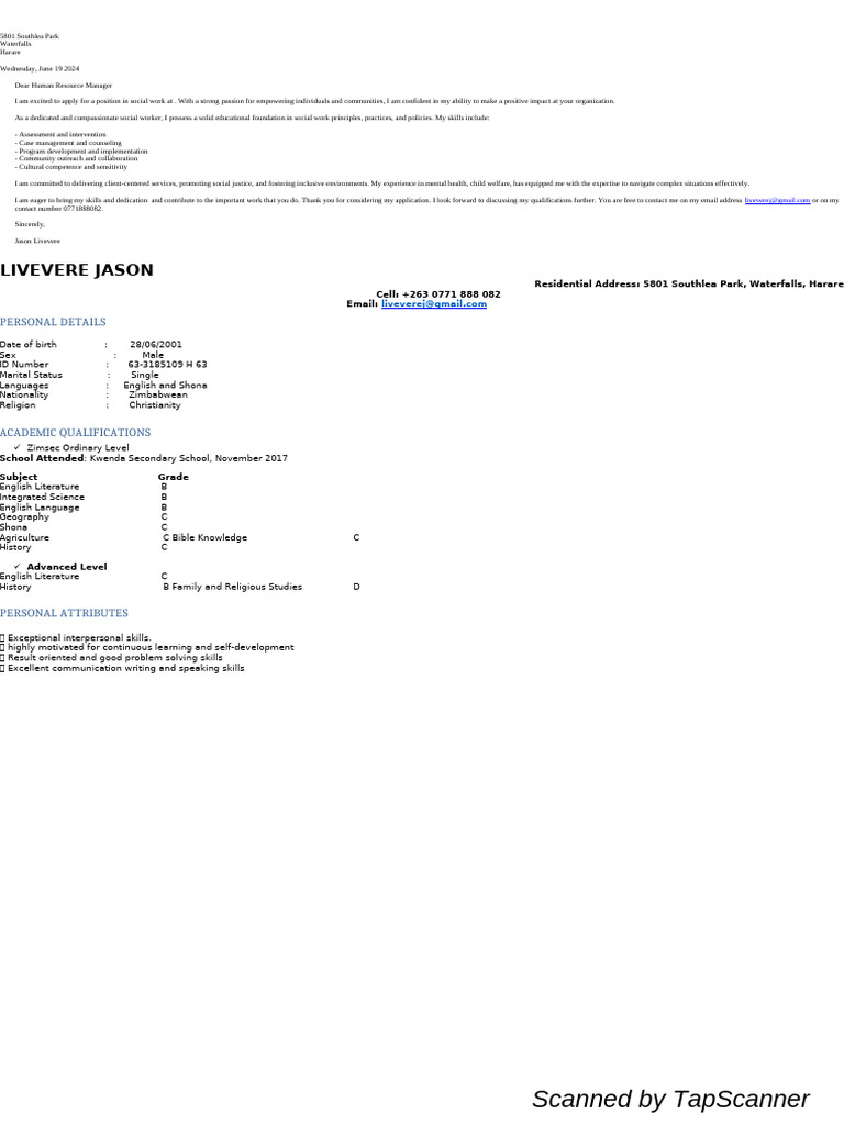 Jason Livevere CV-1 | PDF | Social Work | Cognition