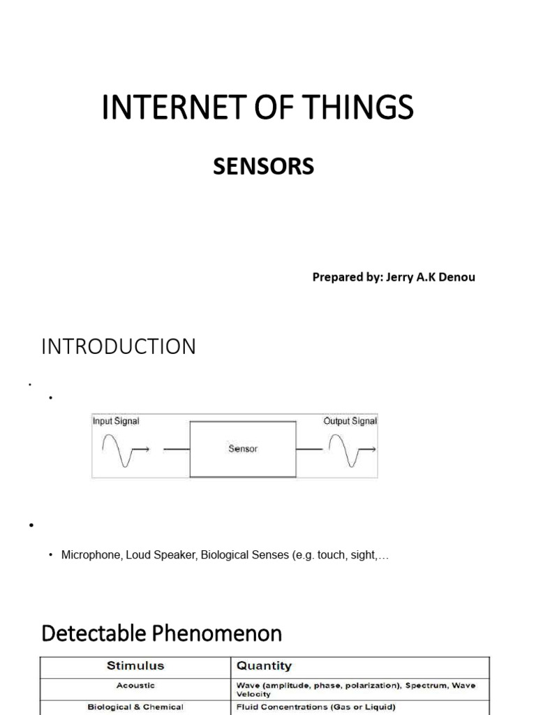 Internet of Things - Sensors | PDF | Sensor | Infrared