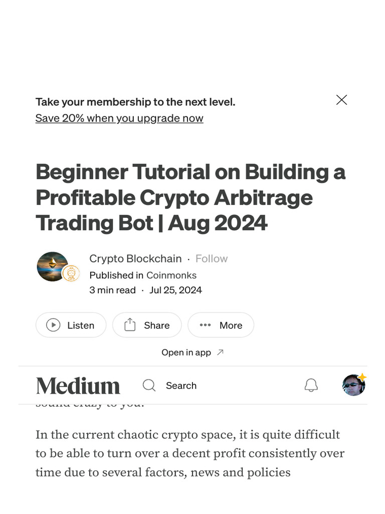 Beginner Tutorial On Building A Profitable Crypto Arbitrage Trading Bot ...
