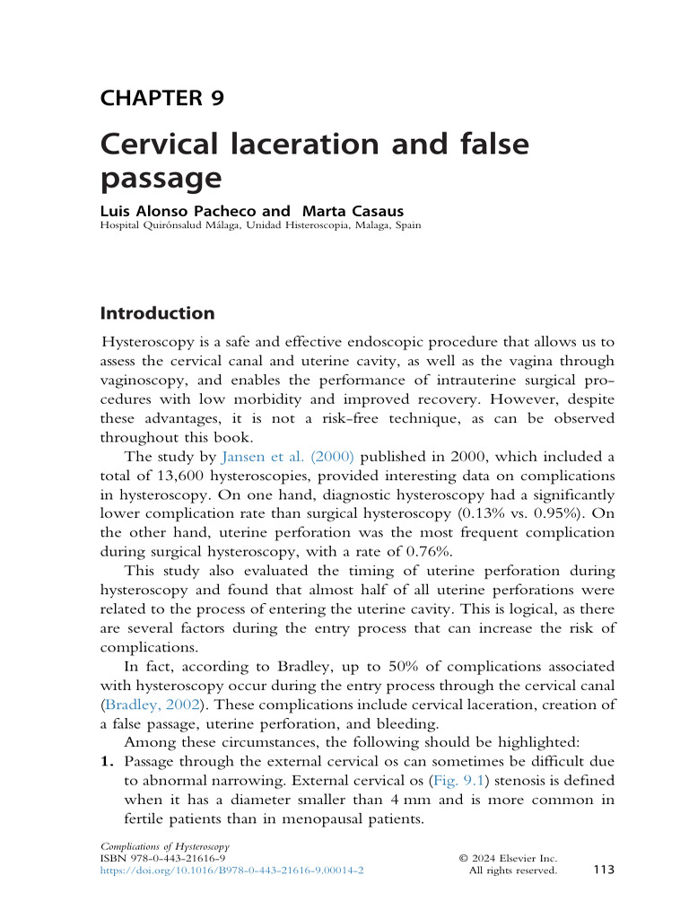 Cervical Laceration & False Passage Risks | PDF | Uterus | Mammal ...