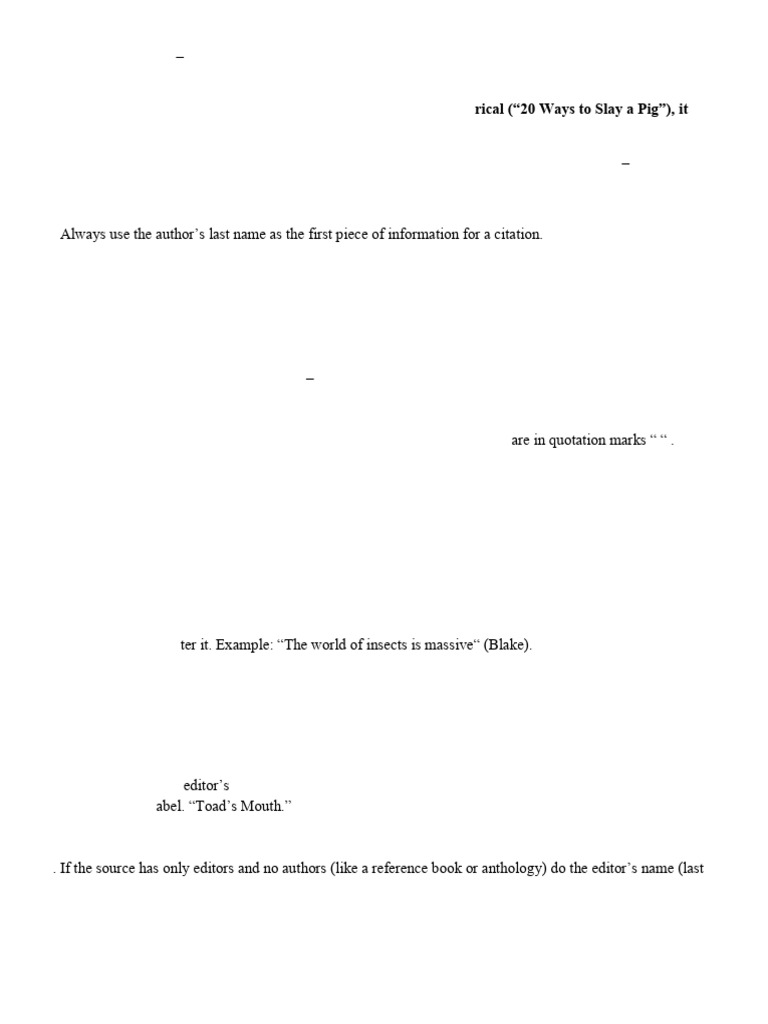 MLA Cheat Sheet For A Works Cited Page | PDF | Citation | Books