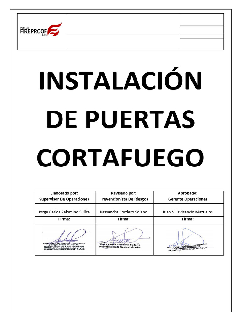 Procedimiento de Instalación en Z - FIREPROOF | PDF | Seguridad y salud ocupacional | La seguridad