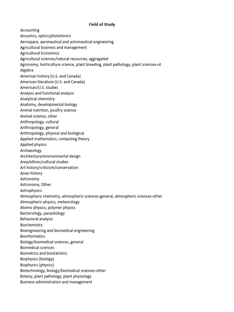 Uc Recruit Fields of Study | PDF | Science | Psychology