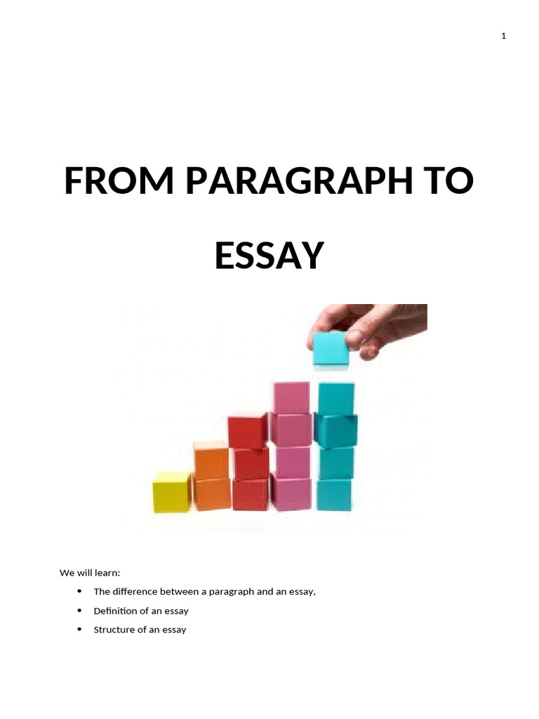 Writing Pack 1 From Paragraph To Essay | PDF | Essays | Teachers