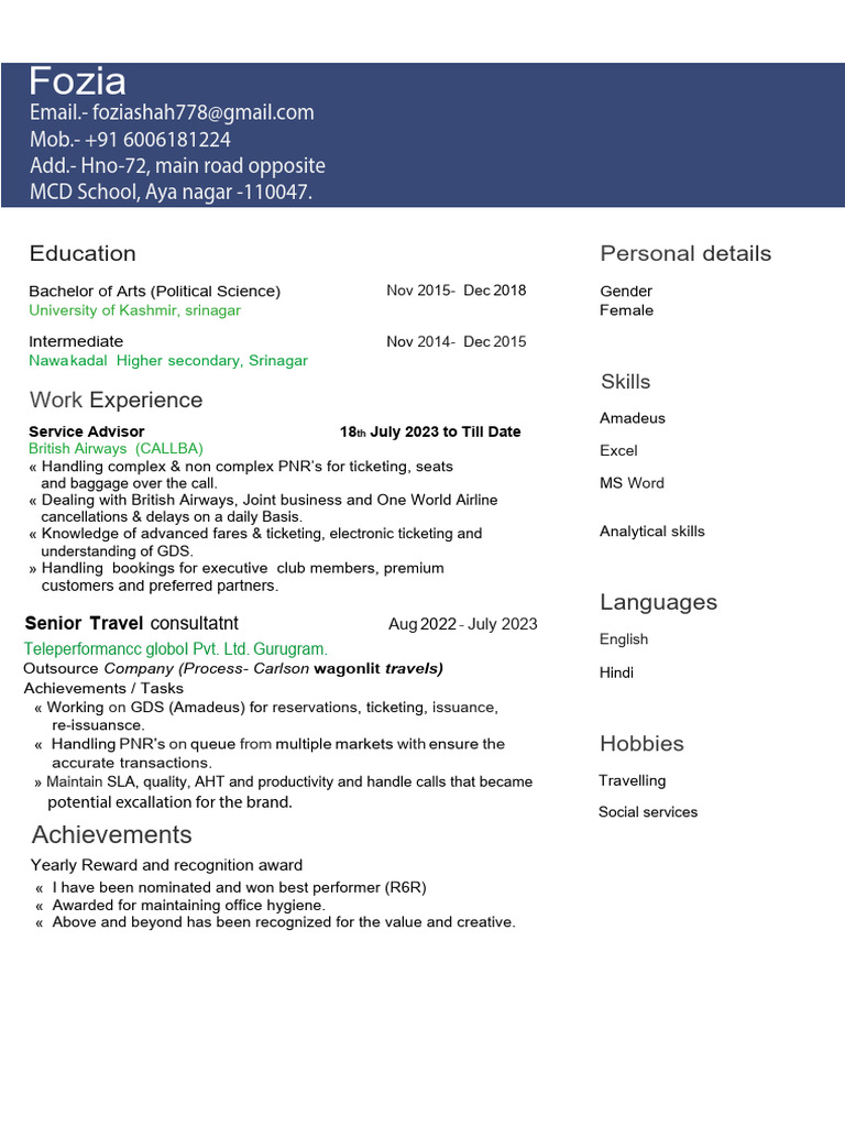 Fozia Callba-1 | PDF