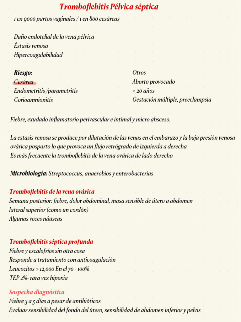 Tromboflebitis Pélvica Séptica: Diagnóstico y Tratamiento | PDF ...