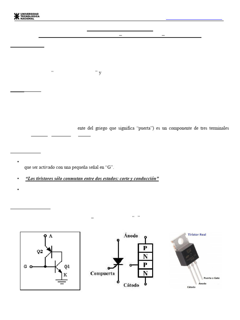 Apunte 7 - Triac - DIAC - SCR - IGBT - Opto - Practico7 | PDF ...