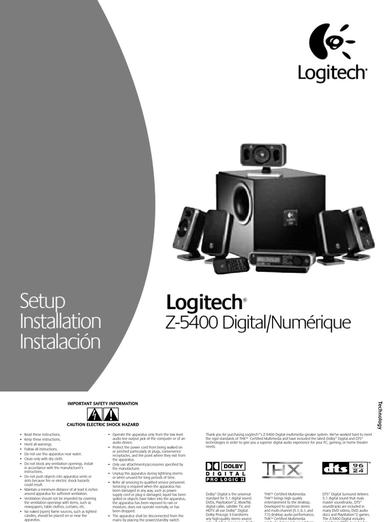 Logitech Z5400 Digital Speaker | PDF | Consumer Electronics ...