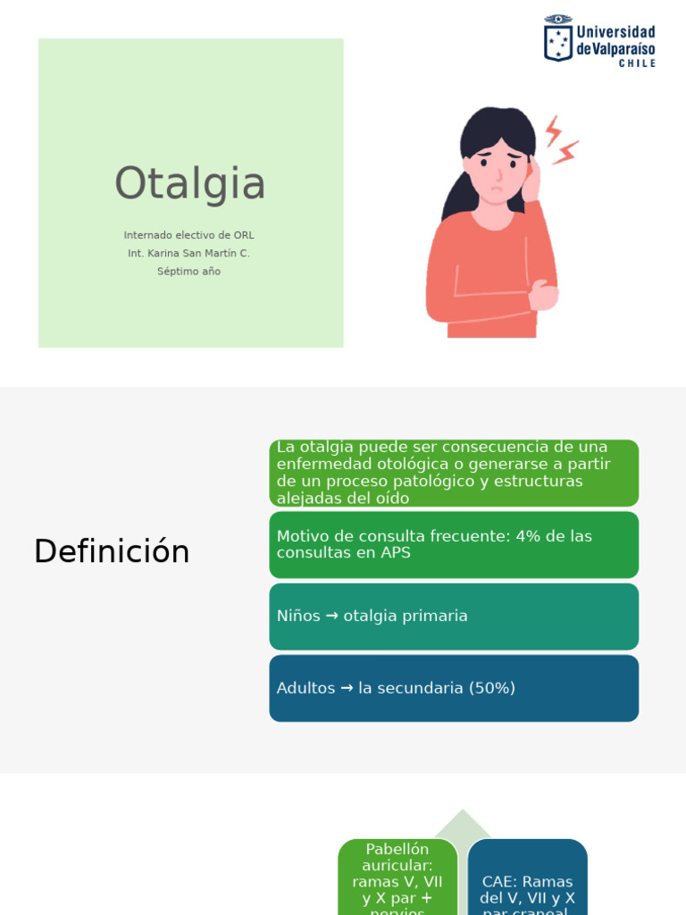 Presentación Otalgia | PDF | Otorrinolaringología | Especialidades Medicas