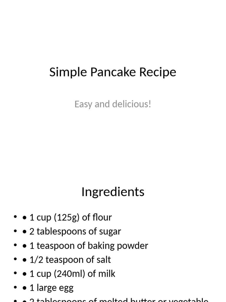 Simple Pancake Recipe | PDF