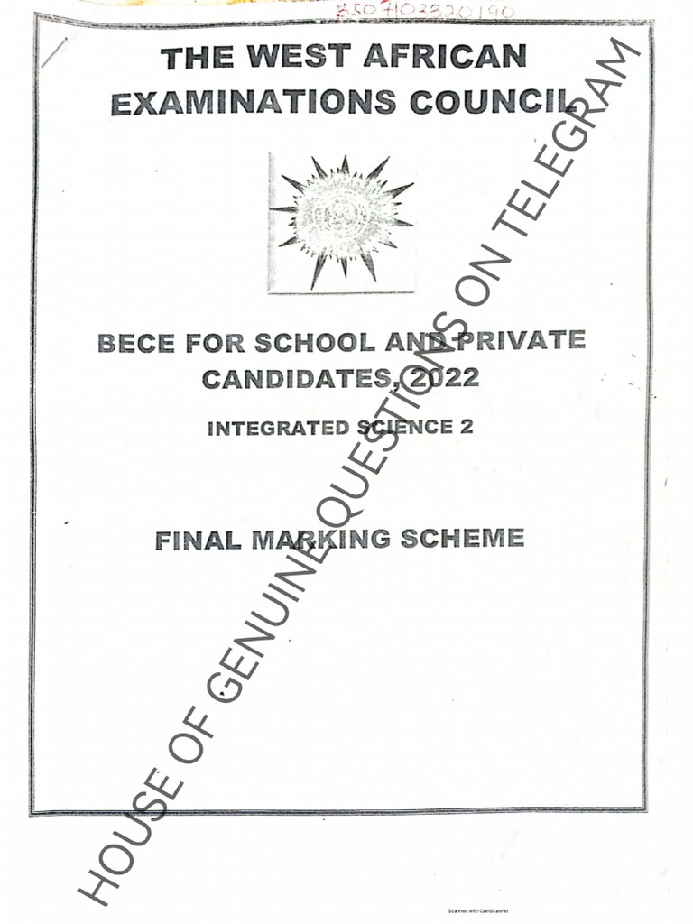 2022 Bece Int Science Marking Scheme 2022 Join Here For More Update | PDF