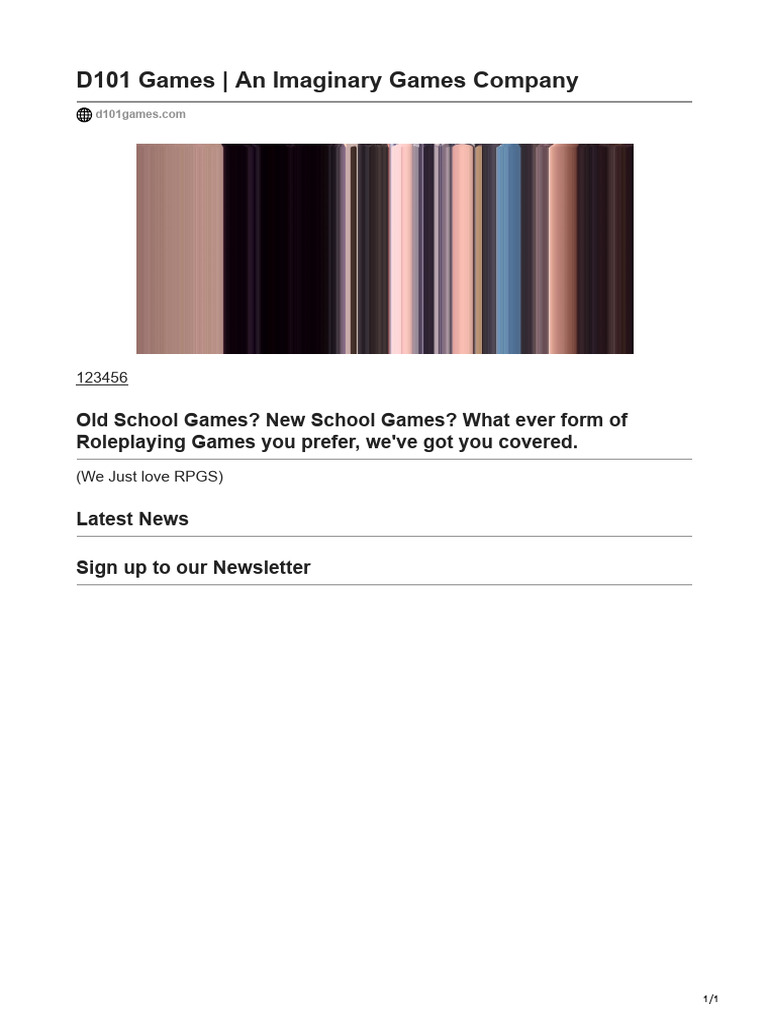 D101 Games An Imaginary Games Company | PDF