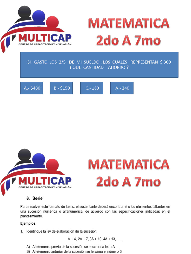MATEMATICA 2do A 7mo MATEMATICA QSM8 | PDF