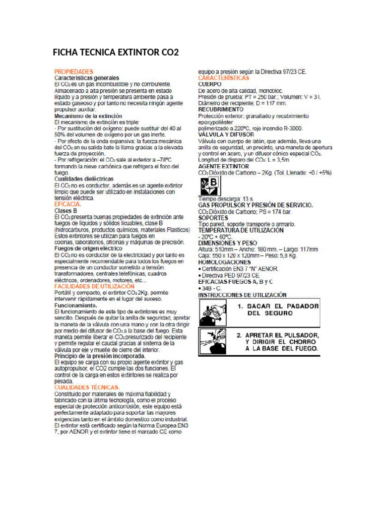 Partes del Extintor CO2 Multipropósito | PDF