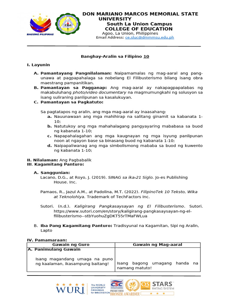 Aralin 1-10-3rd-Kaligirang Pangkasaysayan NG El Felibusterismo-Ang Bayang Iniwan | PDF