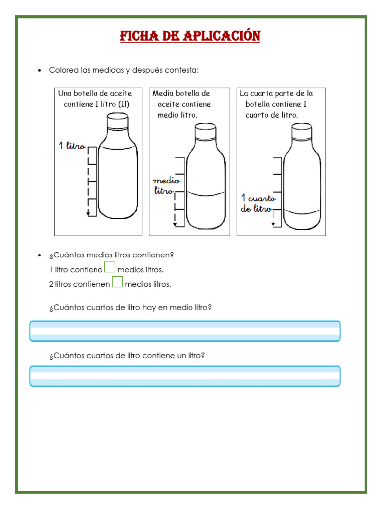 Ficha 04 Mat Medimos La Capacidad Del Recipiente | PDF