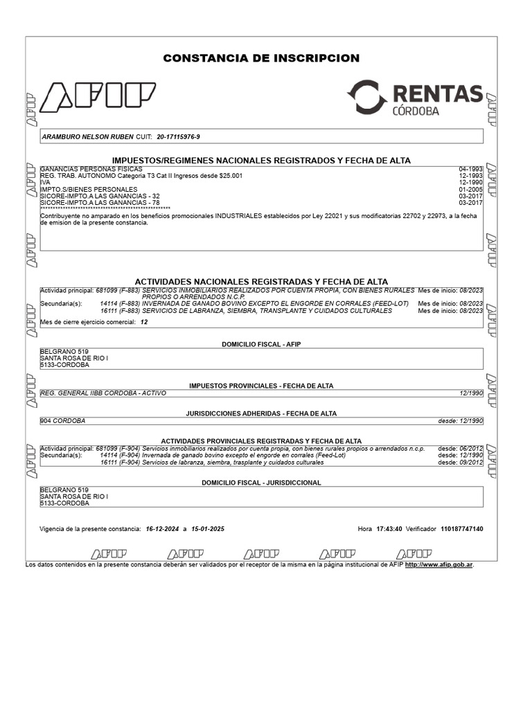 Mi Sistema Registral - AFIP - Administraciï¿ N Federal de Ingresos ...