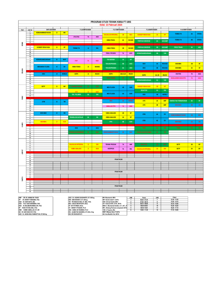 23 Feb V2-Jadwal Kuliah Genal 2425 | PDF