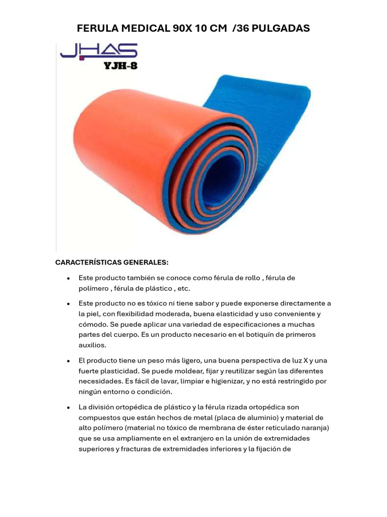 Ficha Ferula de 36 Pulgadas | PDF