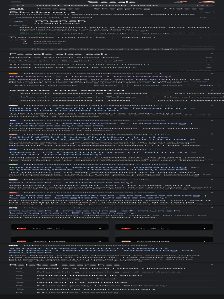 What Does Munch Mean - Google Search | PDF | Lexicography | Lexicology