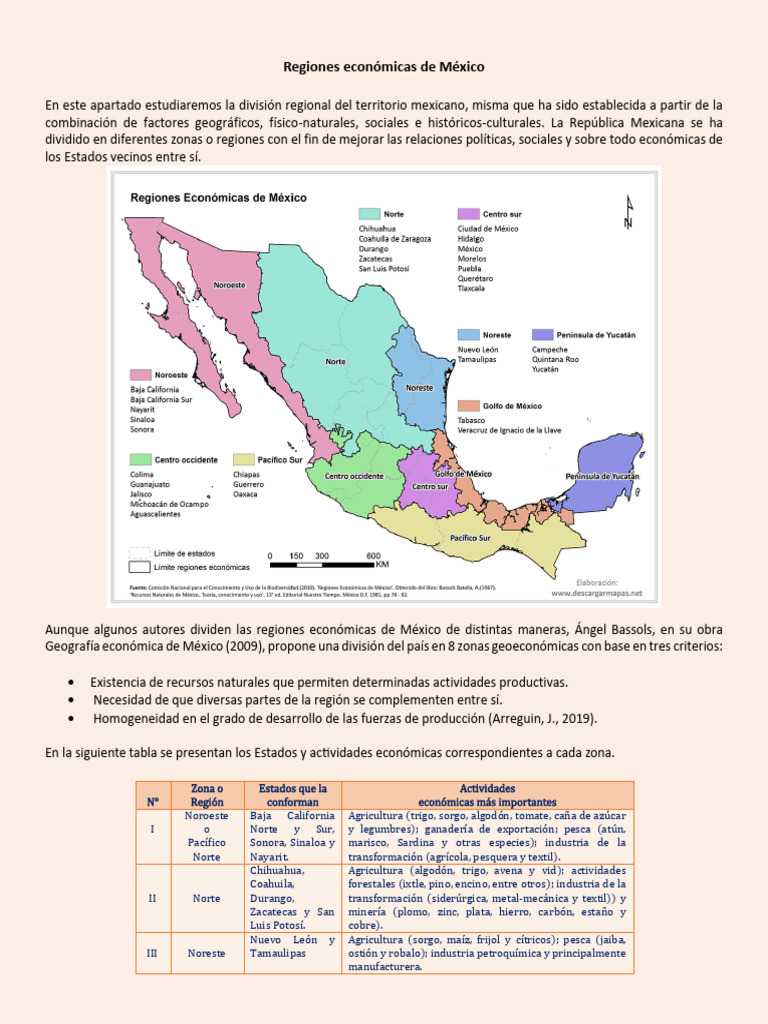 Regiones Económicas de México. 2 | PDF | México | Economias