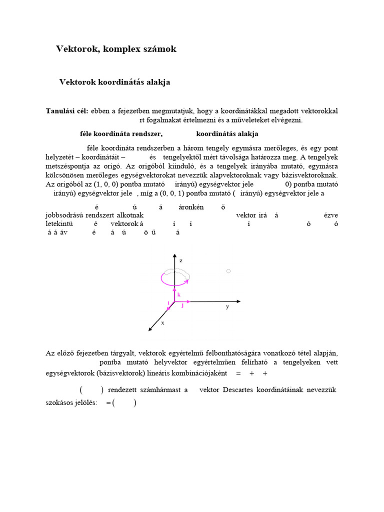 1.2. Vektorok, Komplex SZ Mok 2. Lecke | PDF