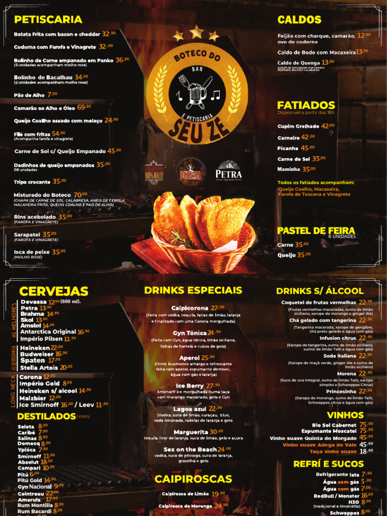 Cardápio do Boteco do Zé | PDF | Limão | Ingredientes de alimentos
