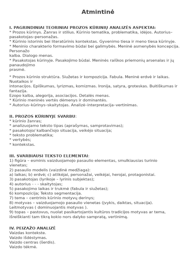 Atmintine, 11kl., Teorija | PDF