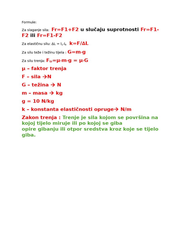 Formule 7 Razred Fizika | PDF