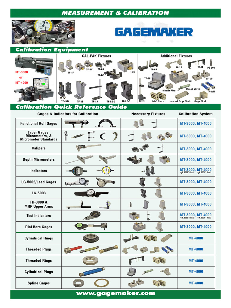 Comprehensive Calibration Gage Guide | PDF | Equipment | Length