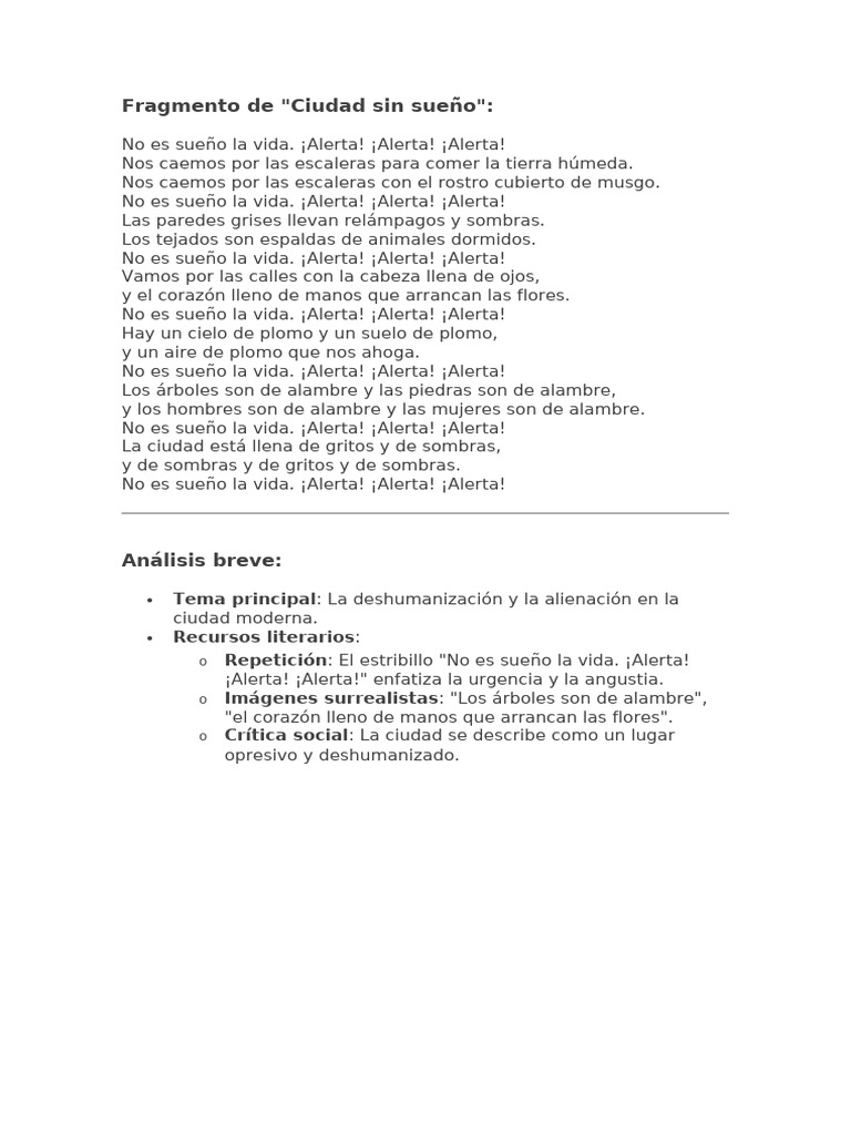 Fragmento de Poeta en Nueva Yourk | PDF