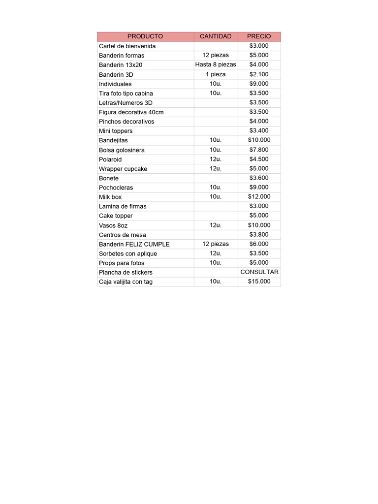 LISTA DE PRECIOS - Hoja 5 | PDF