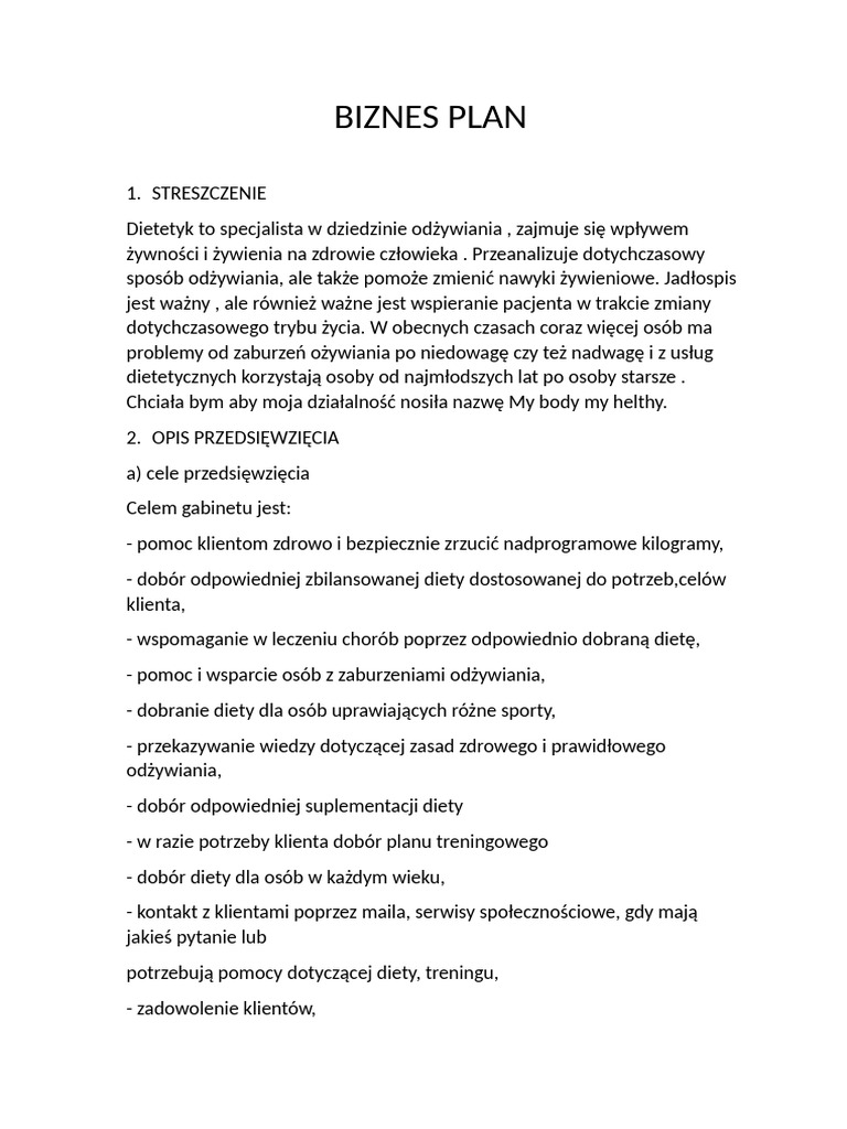 Biznes Plan | PDF