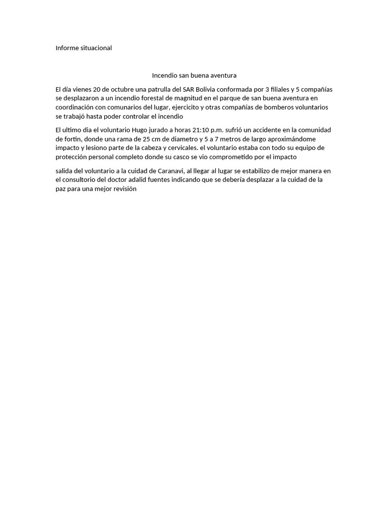 Informe Situacional | PDF