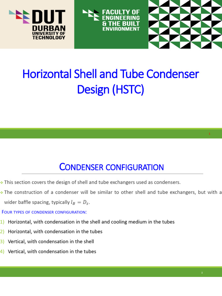 Horizontal Shell and Tube Condenser Design | PDF | Heat Exchanger ...