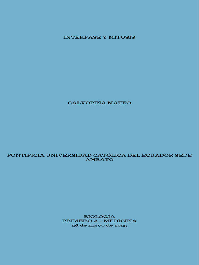 Infografía - Interfase y Mitosis | PDF