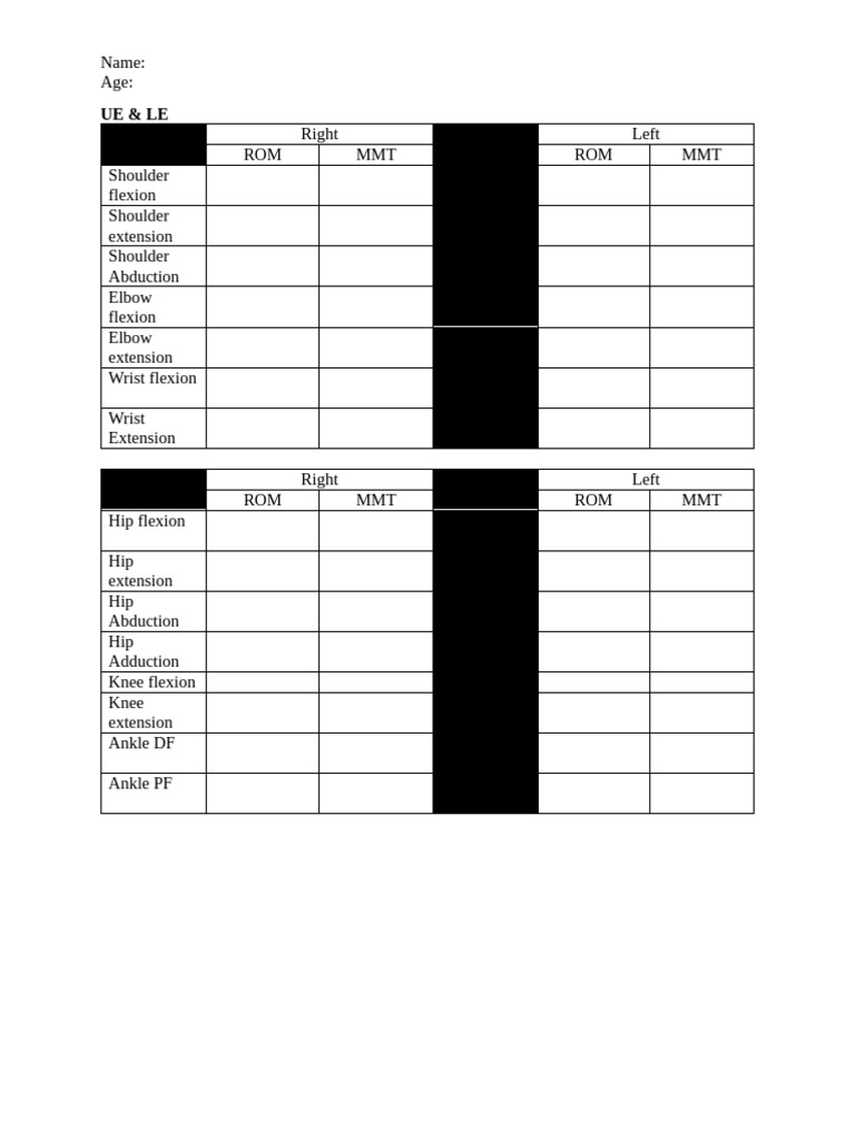 Patient Mobility Assessment Checklist | PDF