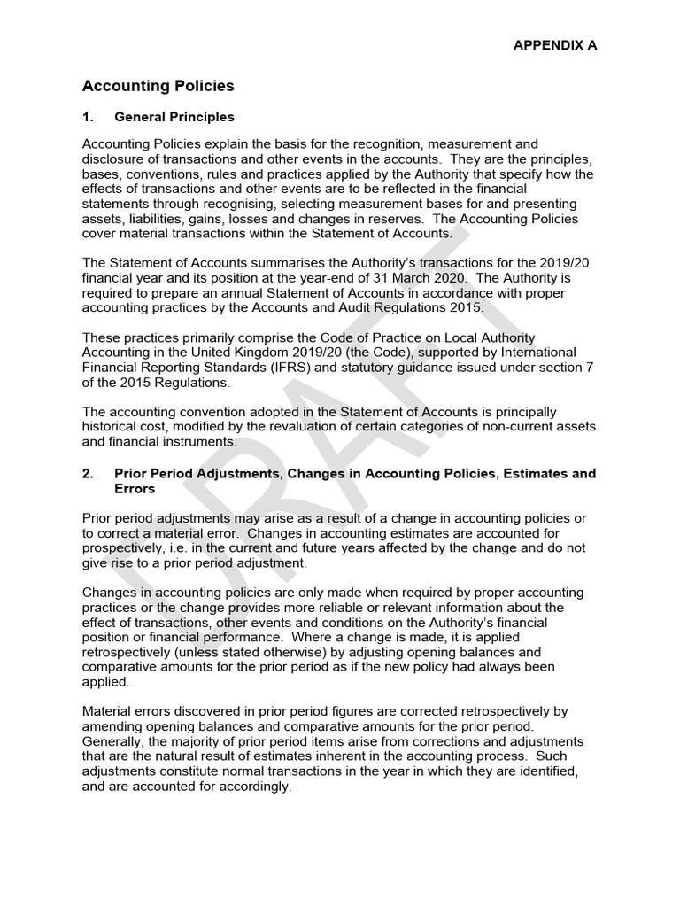 7.1 Accounting Policies Appendix A | PDF | Expense | Pension