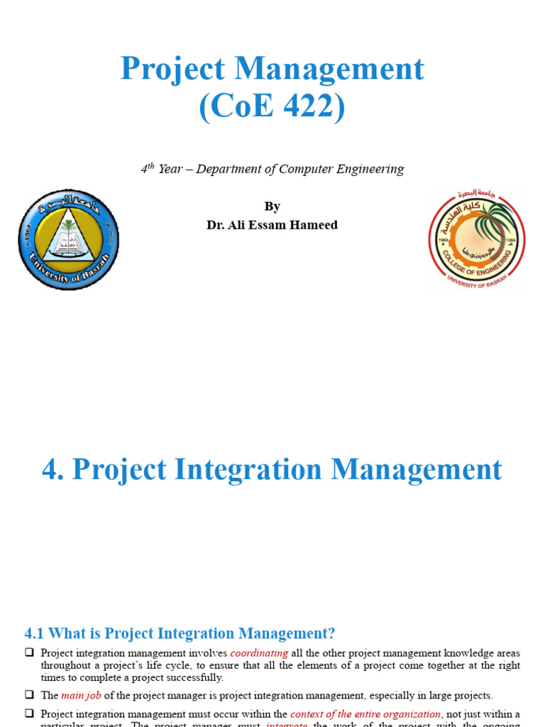 Project Management - Chapter 4 | PDF | Project Management | Knowledge