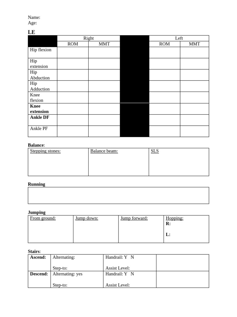 Patient Mobility And Balance Assessment Pdf