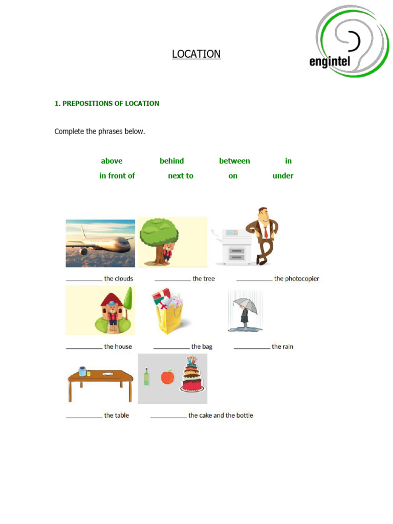 Location - Student (Prepositions) | PDF