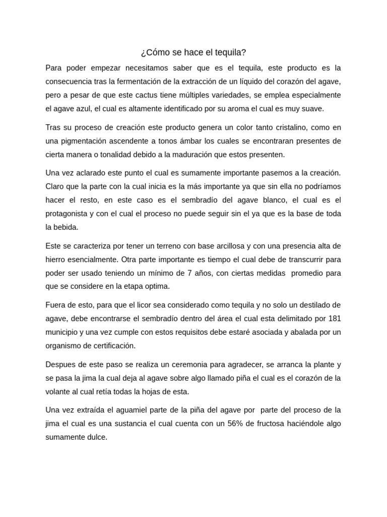 Cómo Se Hace El Tequila | PDF | Bebidas alcohólicas | Bebidas Fermentadas