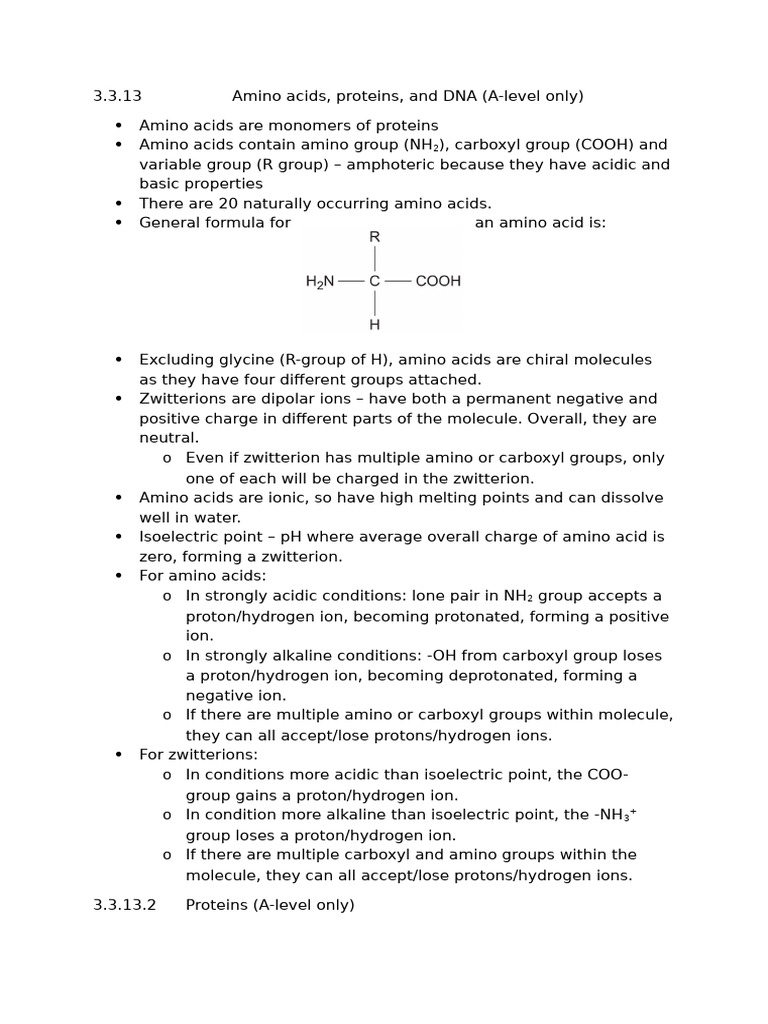 Amino Acids, Proteins, DNA | PDF | Active Site | Enzyme Inhibitor