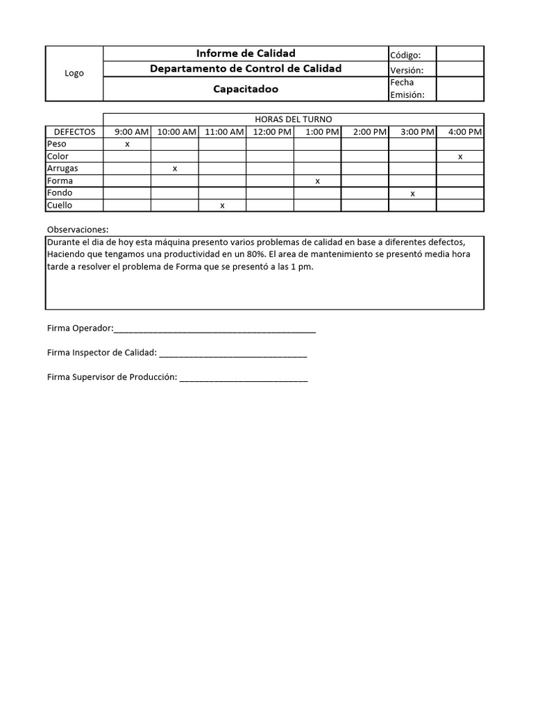 Tabla de muestreo de defectos | PDF