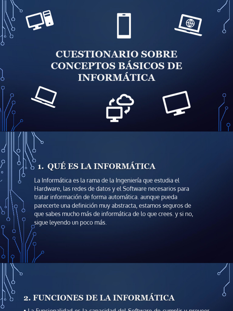Cuestionario Sobre Conceptos Básicos de Informática Jorge Tanibe | PDF ...