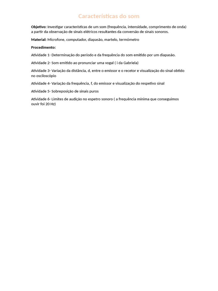 Caracteristicas Do Som 27-01-2024 | PDF