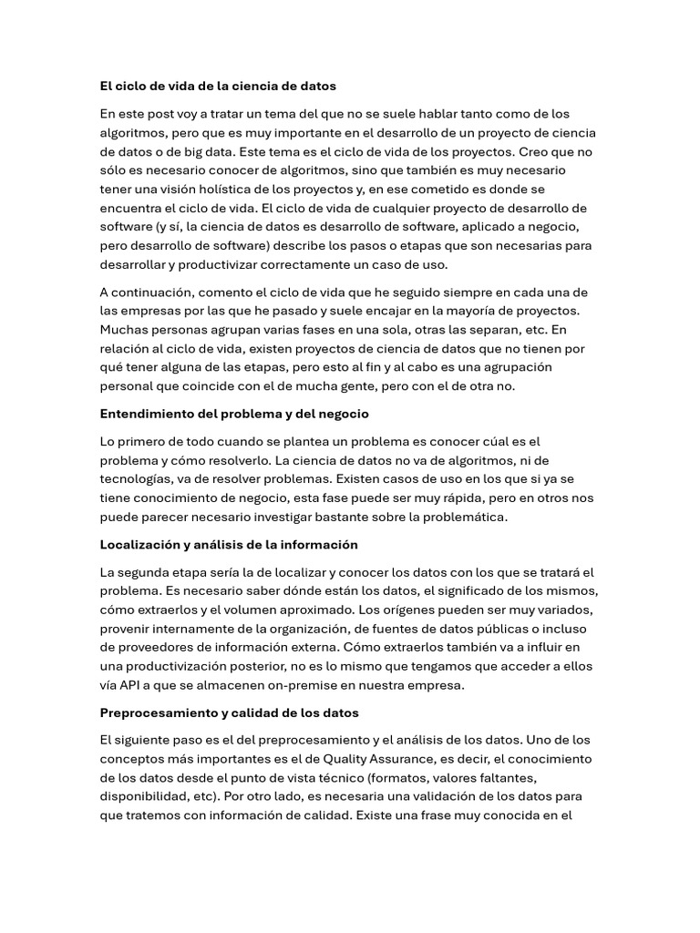 Ciencia de Datos | PDF | Software | Ingeniería de software