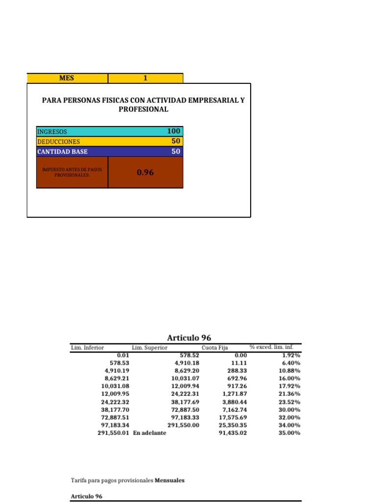 HOJA CALCULO DE ISR | PDF