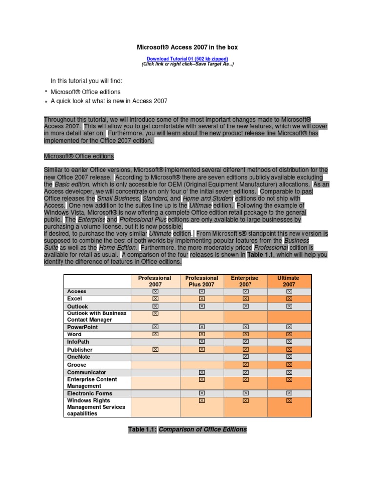 Access 2007 | PDF | Microsoft Access | Microsoft Office
