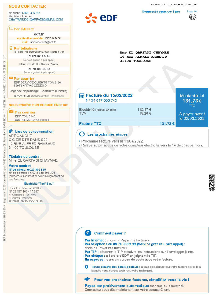 Caf Chaymae ELQARFADI | PDF